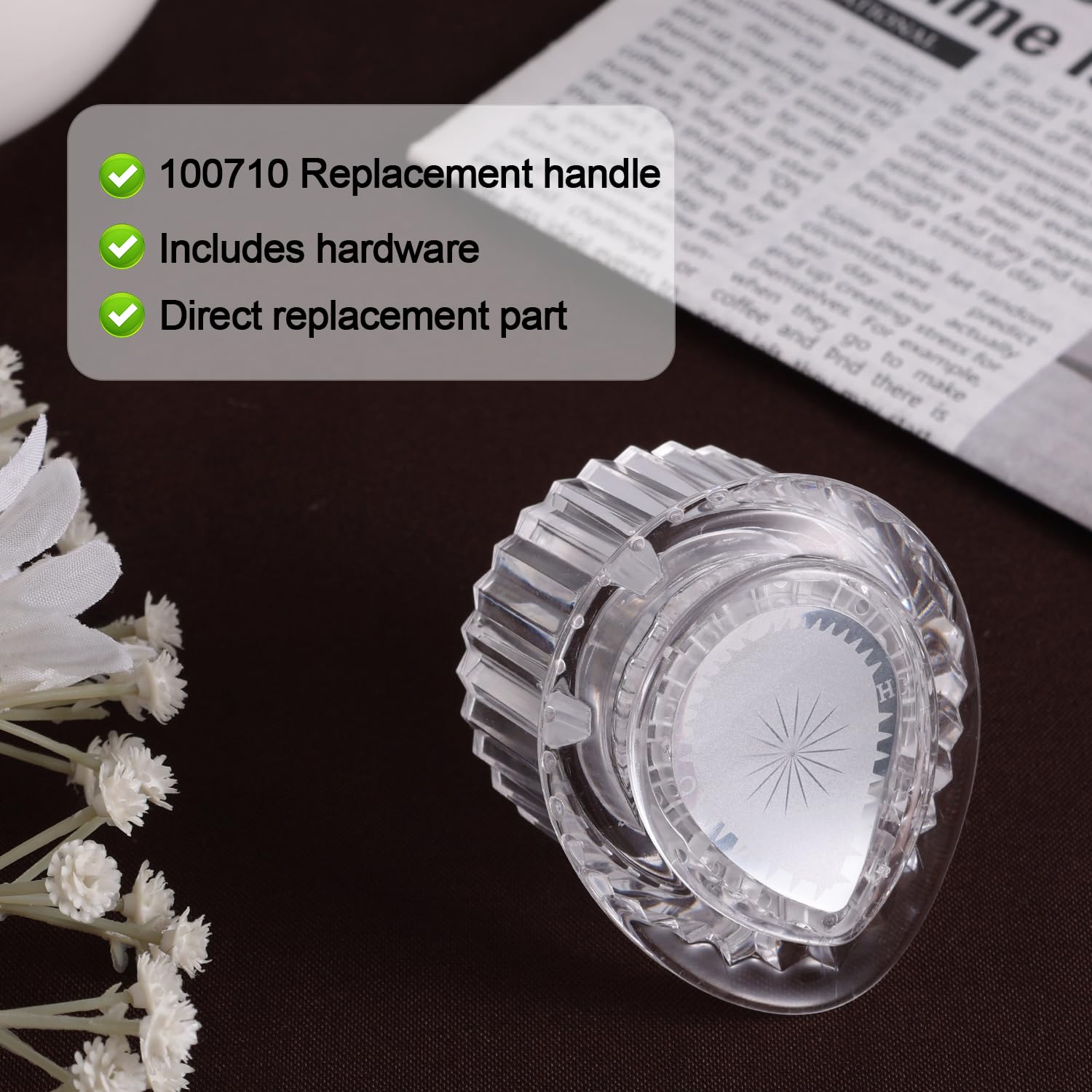 Replacement Knob Compatible with Moen 100710 Shower Handle, Bathroom Faucet Tub Knobs Replacement Parts for Single Handle Bathtub Bathroom Faucet Accessory