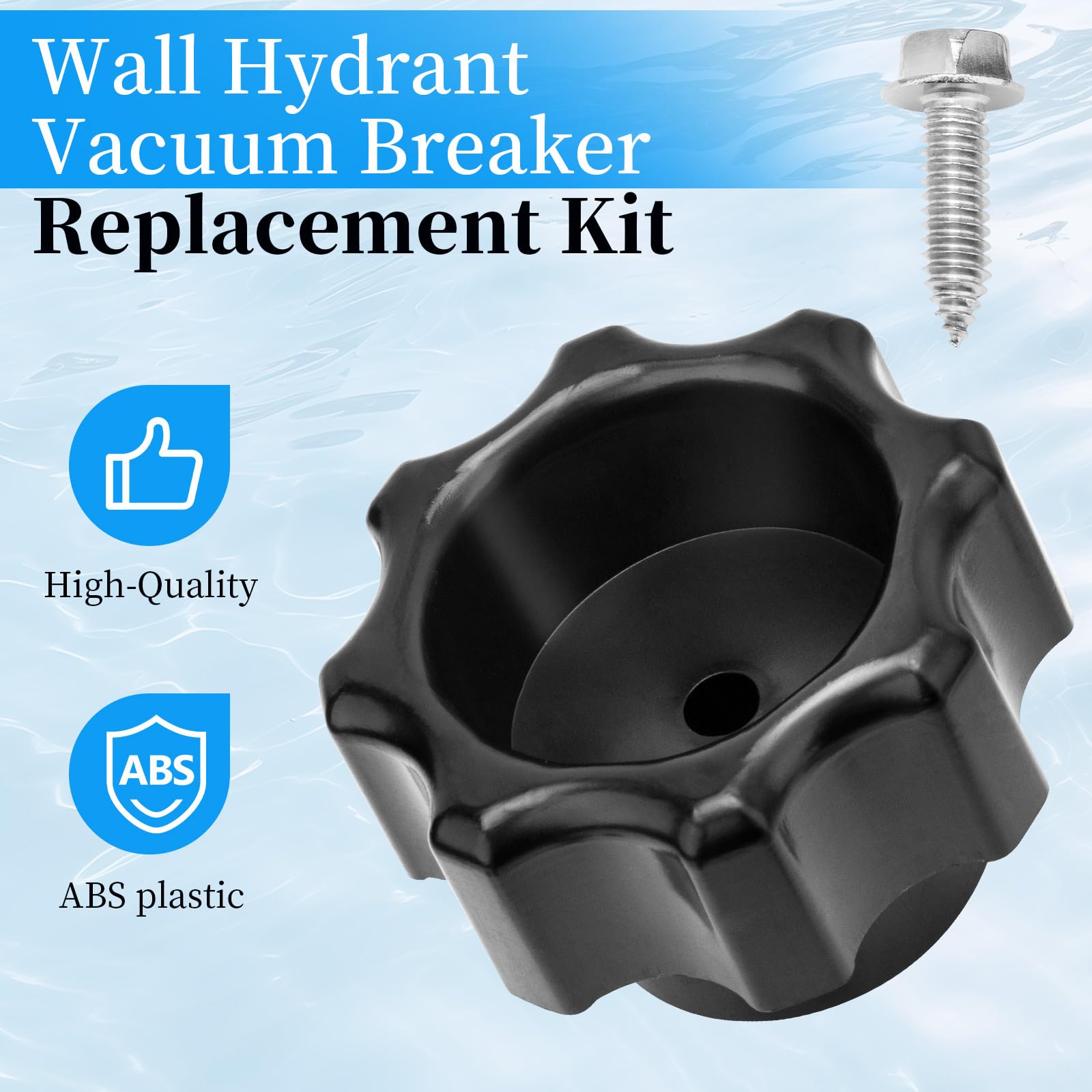 GJK 630-7965 Wall Hydrant Handle Kit Compatible with Prier Mansfield 300 400 & 500 Series Wall Hydrants, Wheel Shaped Frost Proof Hydrant Faucet Handle Parts, Outdoor Faucet Handle & Screw Kit