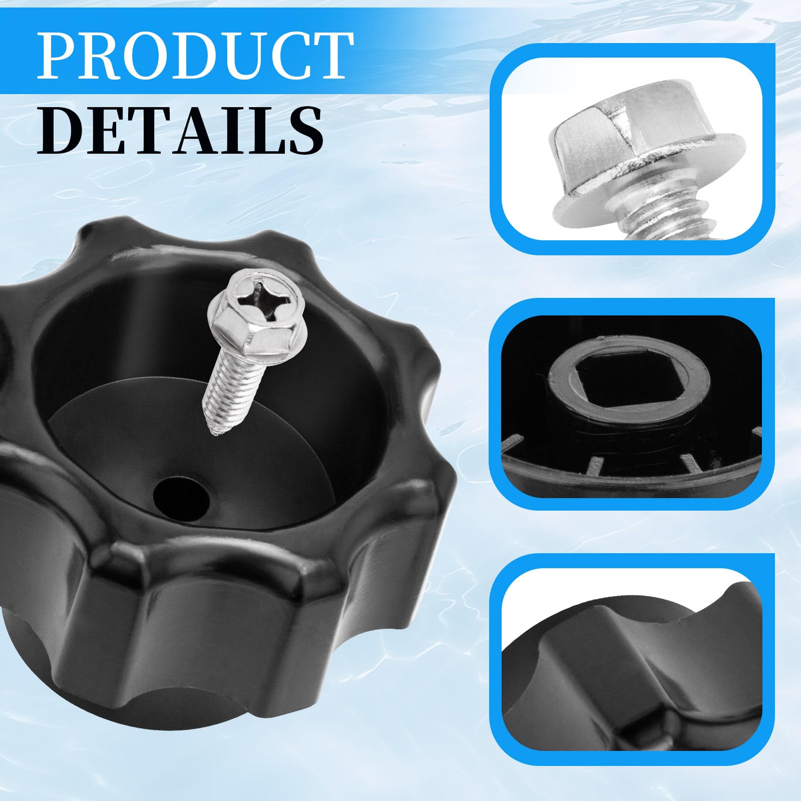 GJK 630-7965 Wall Hydrant Handle Kit Compatible with Prier Mansfield 300 400 & 500 Series Wall Hydrants, Wheel Shaped Frost Proof Hydrant Faucet Handle Parts, Outdoor Faucet Handle & Screw Kit