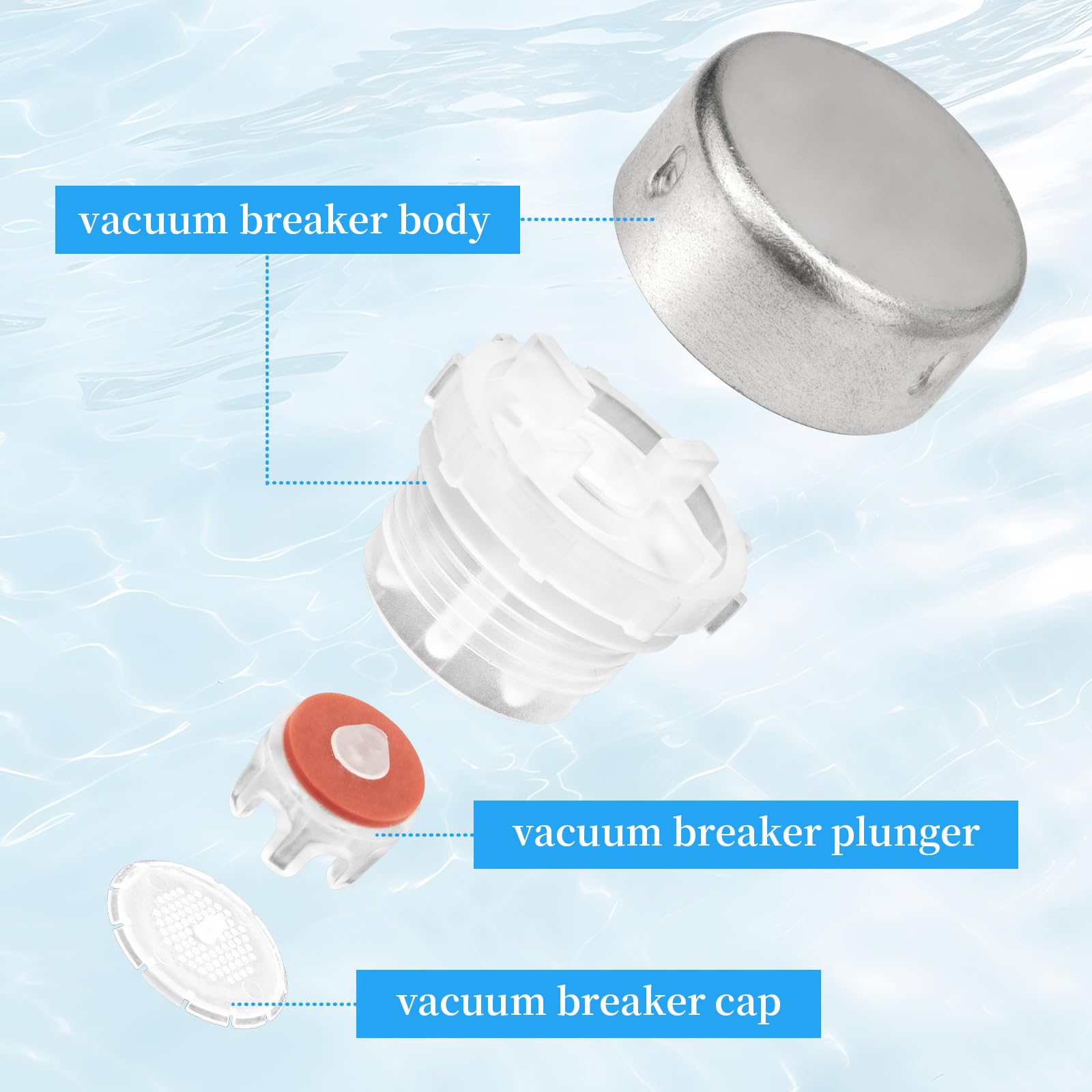 630-7500 Vacuum Breaker Repair Kit Replacement for Prier 400 500 Series, 2 Pack Outdoor Faucet Wall Hydrant Repair Accessories, Pressure Vacuum Breaker Replacement Plunger Assembly