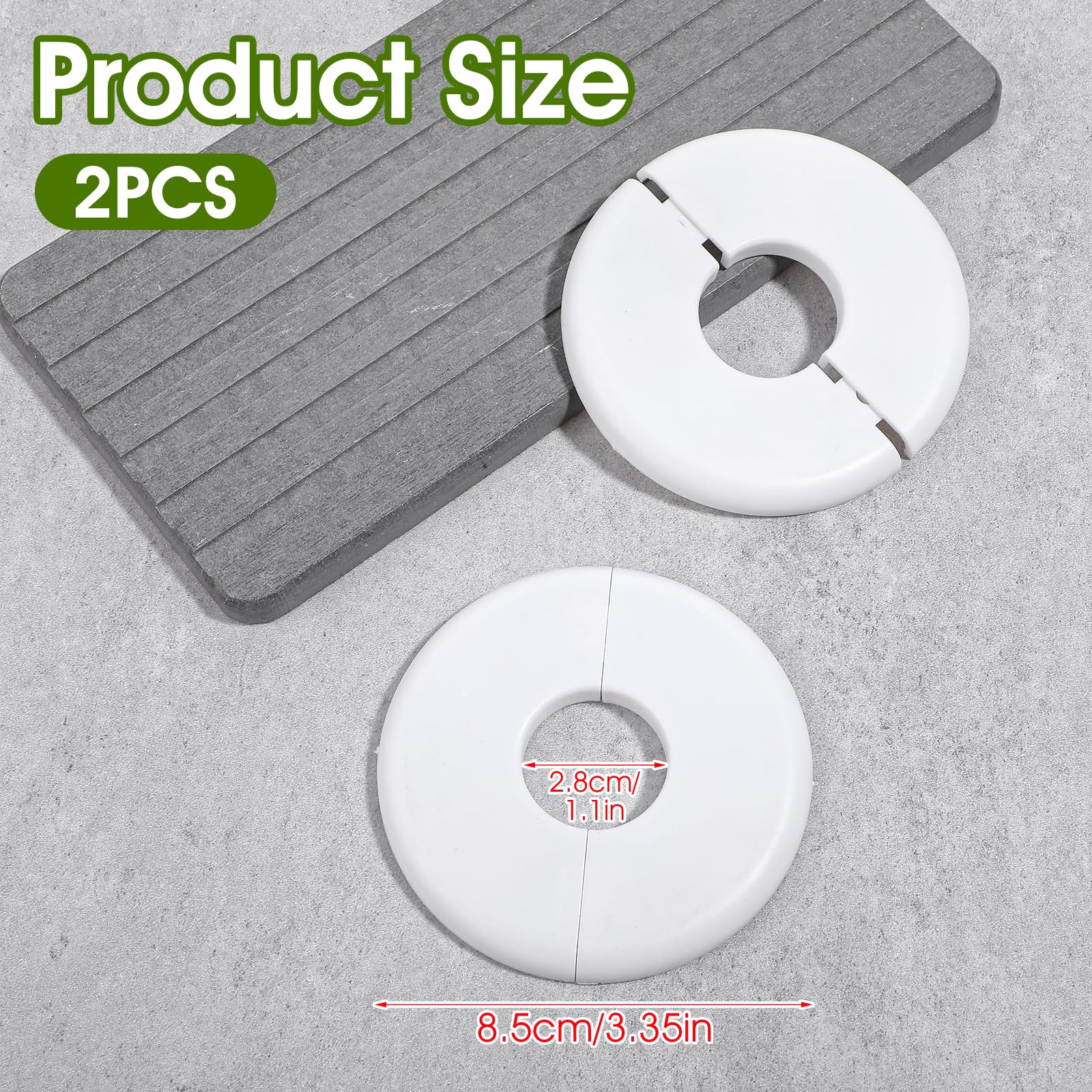 2PCS plumbing cover plates, Buckle Design pipe flange Self-Adhesive wall split flange for kitchen, bedroom, bathroom, Faucet,decoration(Round, Square)