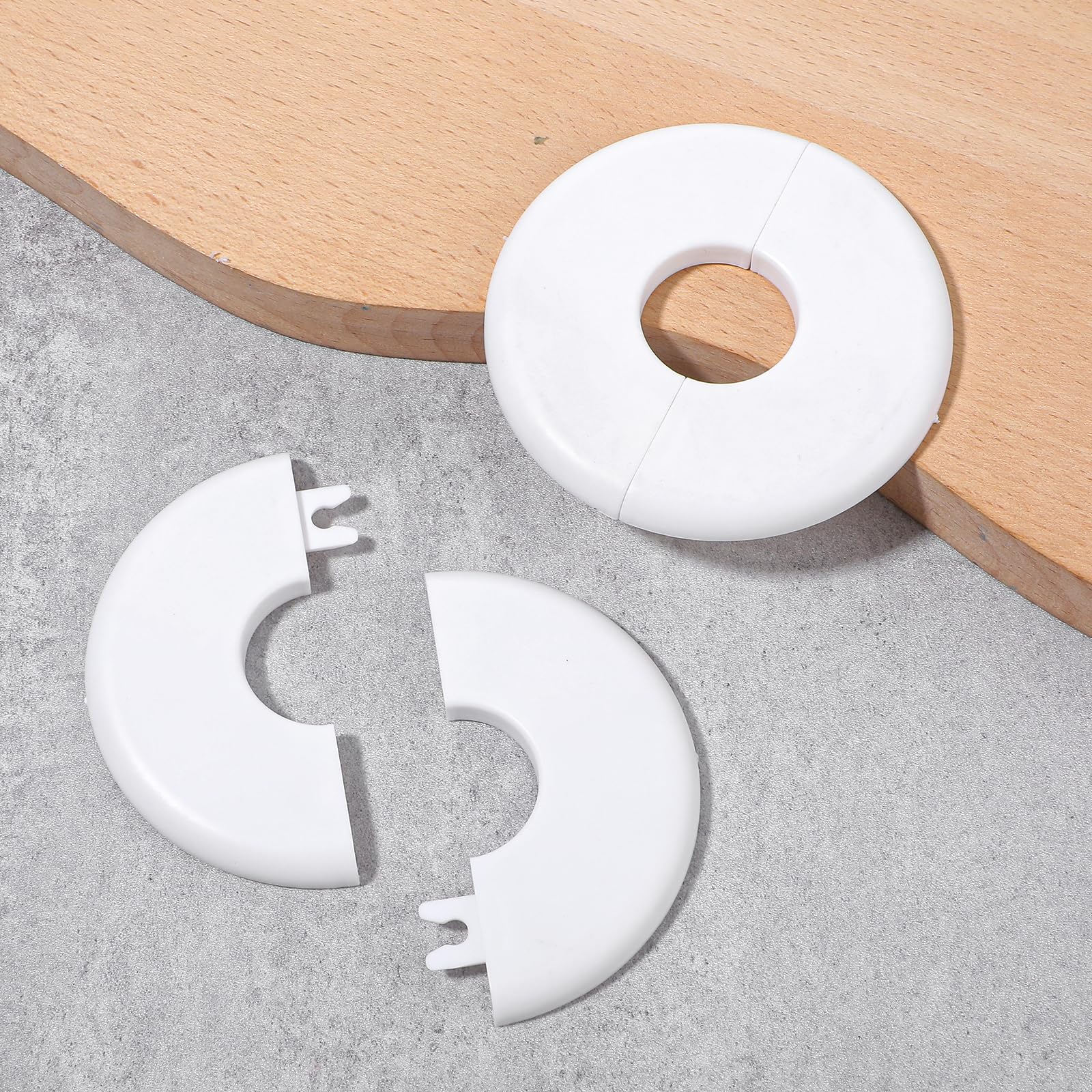 2PCS plumbing cover plates, Buckle Design pipe flange Self-Adhesive wall split flange for kitchen, bedroom, bathroom, Faucet,decoration(Round, Square)