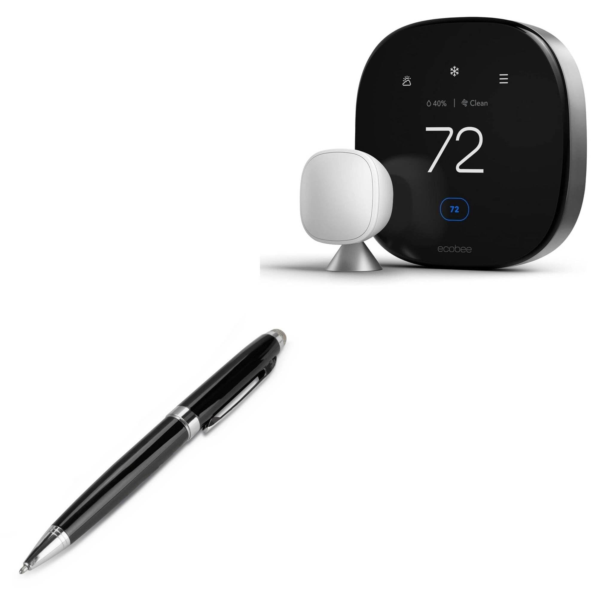 BoxWave Stylus Pen Compatible with Ecobee New Smart Thermostat Premium - EverTouch Meritus Capacitive Styra, Capacitive Stylus with Rollerball Pen - Jet Black