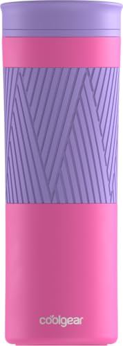 COOL GEAR 2 Pack 20oz Amelia Coffee Travel Mug with Spill Resistant Slider Lid - Purple/Pink
