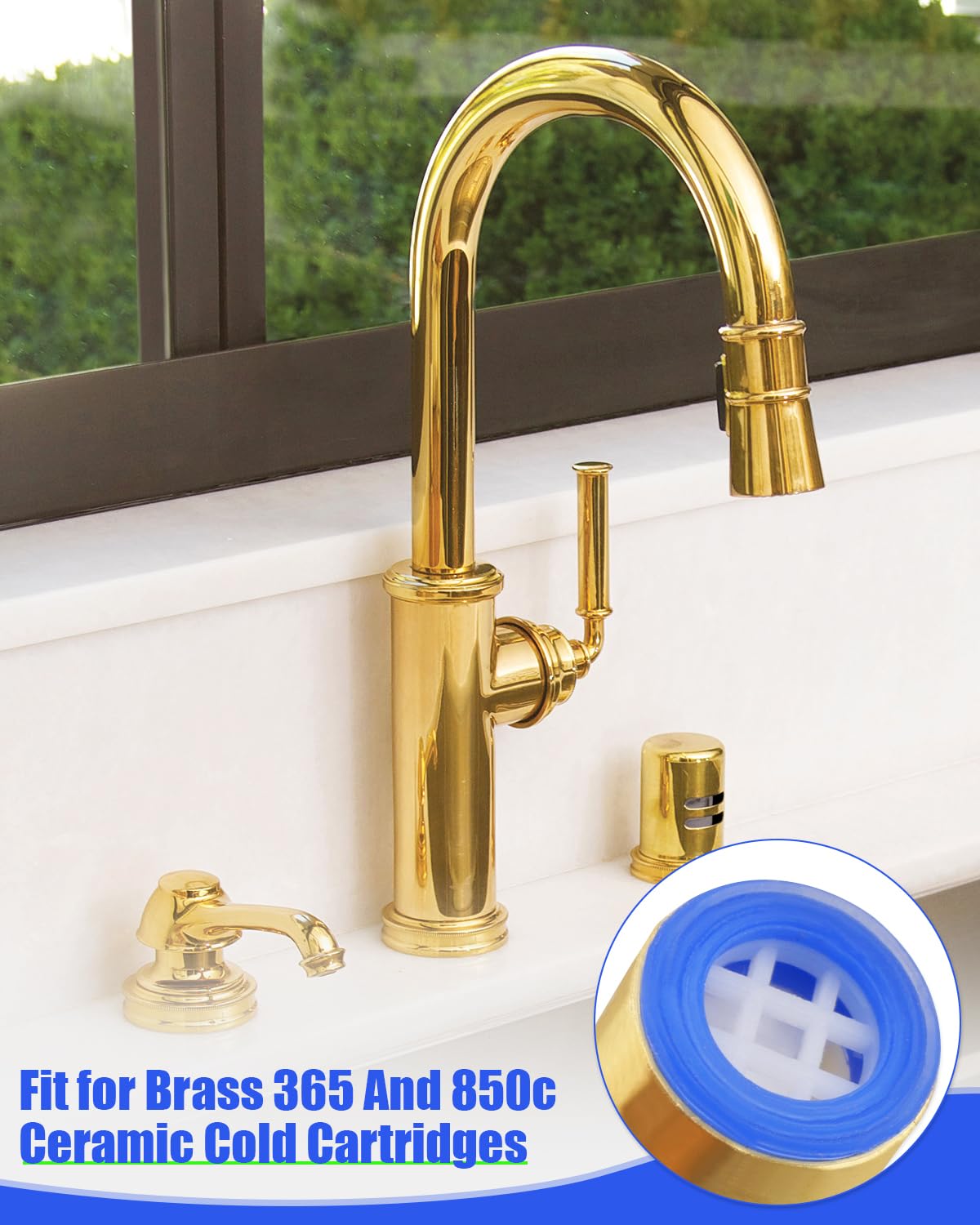Urnqowuy Brass 1-001 Widespread Cartridge Cold Side Fit for Newport Brass 1-001 Faucet Ceramic Cold Cartridge