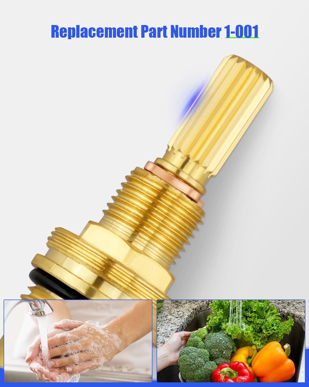 Urnqowuy Brass 1-001 Widespread Cartridge Cold Side Fit for Newport Brass 1-001 Faucet Ceramic Cold Cartridge