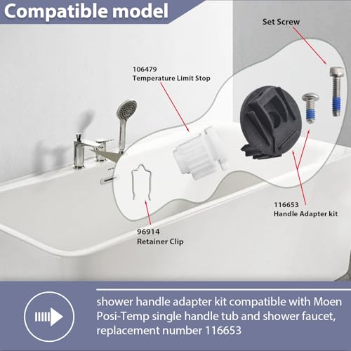 116653 Posi-Temp shower handle parts for Moen Single Handle Tub/Shower Faucet Valve Cartridge 2 Pack