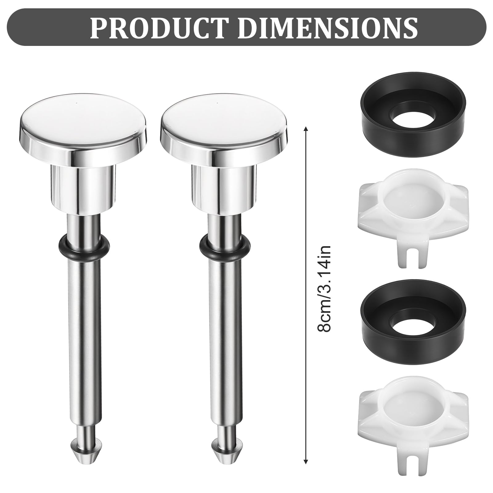 2Set Tub Spout Diverter Repair Kit, Gate Bathroom Shower Bathtub Leaky Tub Faucet Leak Repair Replacement Part, Includes 2 x Diverter Valve Stems, 2 x Cup Seals and 2 x Gates