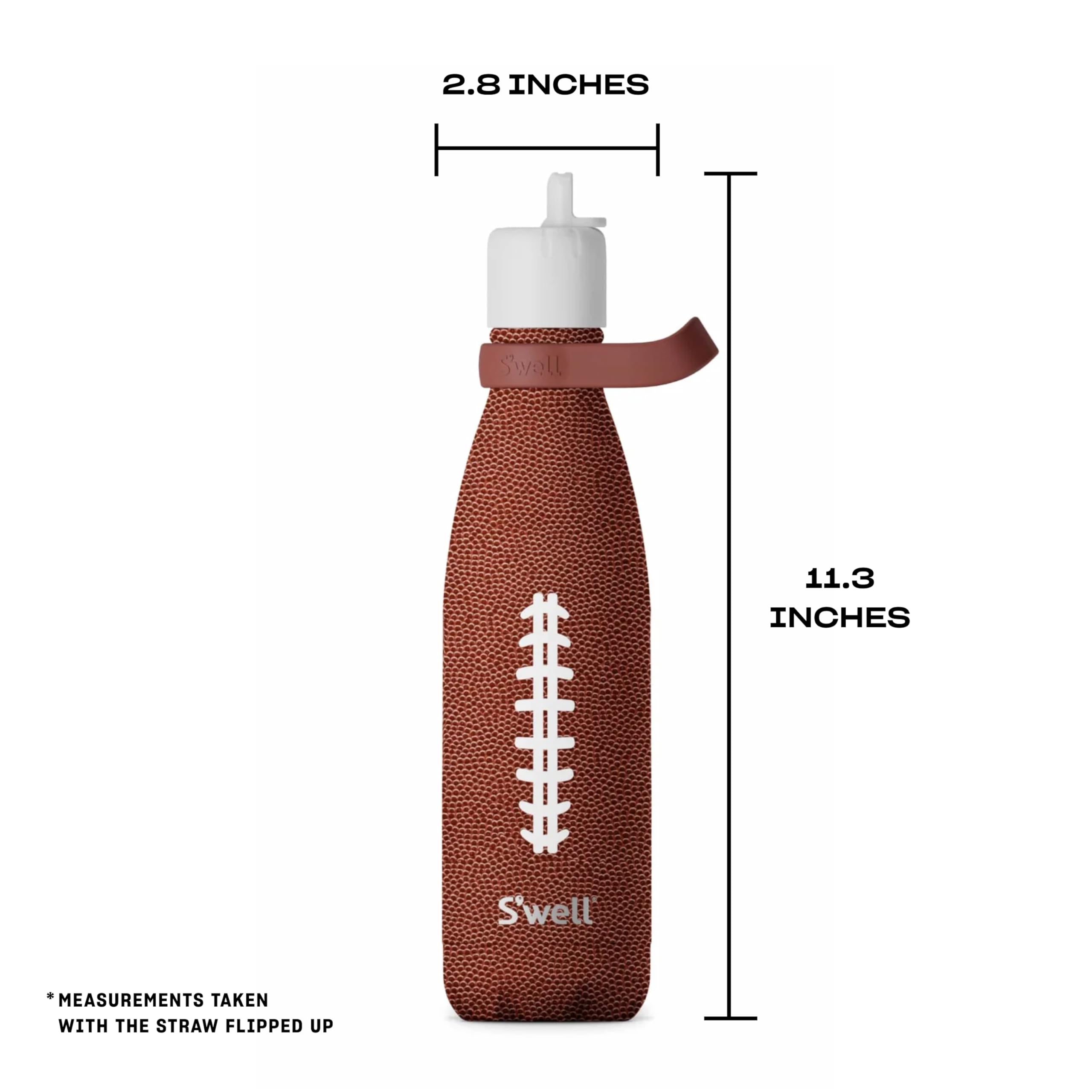 S'well Stainless Steel Water Bottle with Flip Straw Cap and Handle, 17oz, End Zone, Triple Layered Vacuum Insulated Containers Keeps Drinks Cold for 36 Hours and Hot for 10, Perfect for On the Go