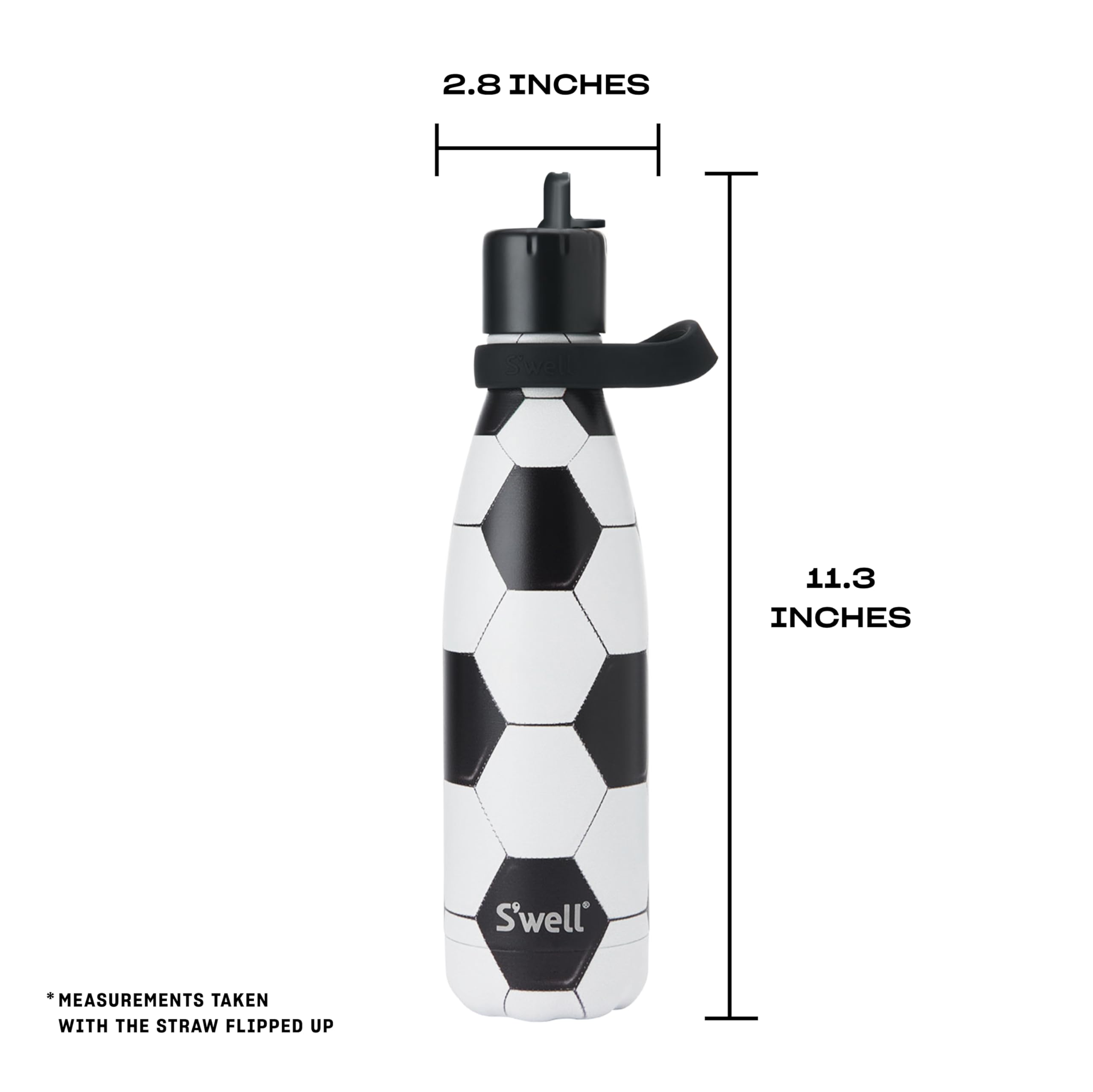 S'well Stainless Steel Water Bottle with Flip Straw Cap and Handle, 17oz, Goals, Triple Layered Vacuum Insulated Containers Keeps Drinks Cold for 36 Hours and Hot for 10, Perfect for On the Go