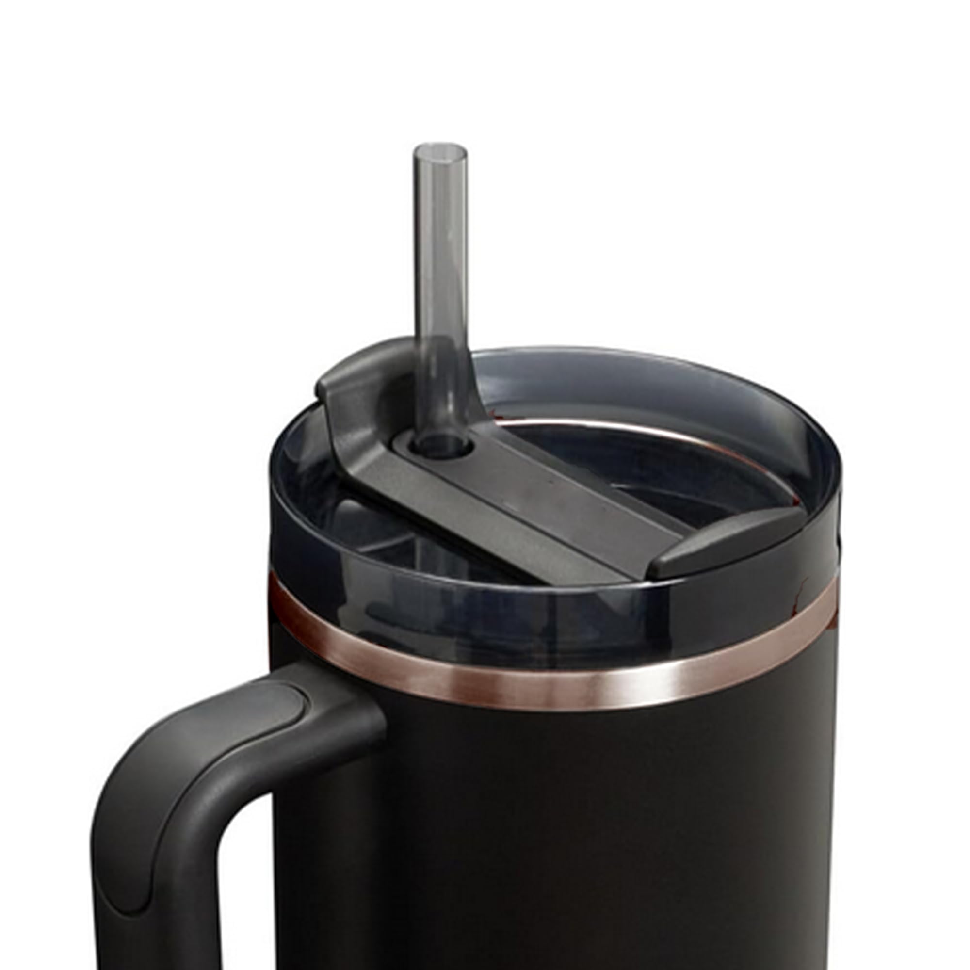 VARDENAA 40oz Tumbler with Handle and Straw, H2.0 FlowState Double Wall Vacuum Reusable Stainless Steel Insulated Water Bottle with Leak Proof lid for Hot and Cold Drinks(Black G)