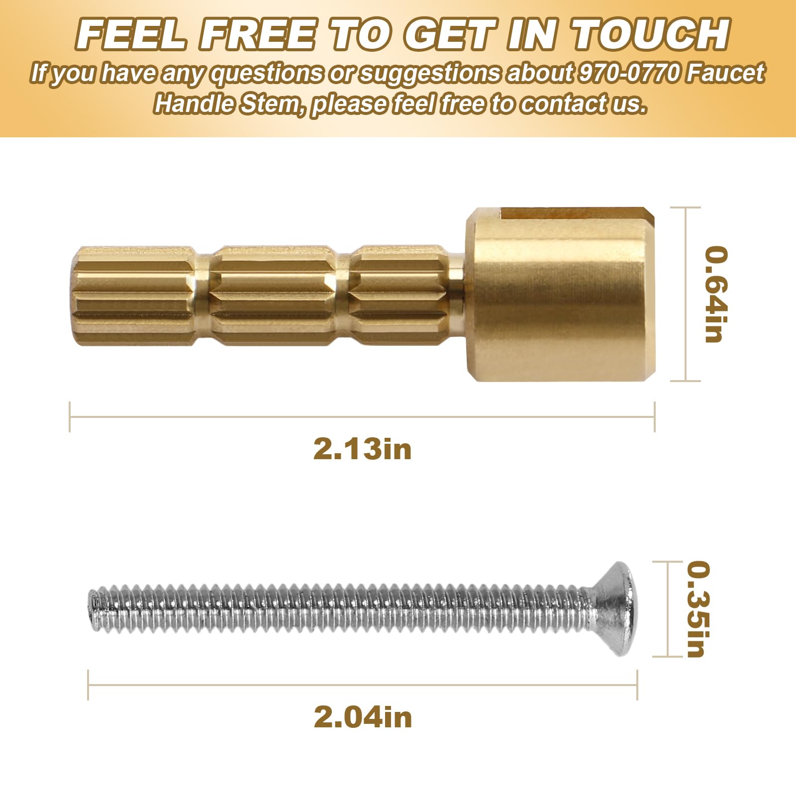 Aulpq Stem Adapter with Screw 970-0770, for Pfister Replacement Parts, Shower Sartridge, Shower Handle, Shower Adapter for Tub Faucet,Brass