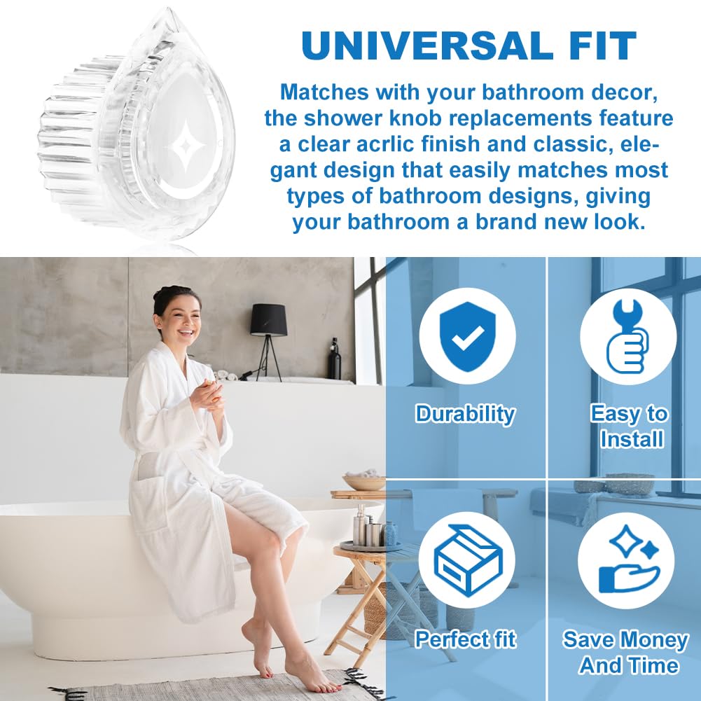 Shower Knob Handle Replacement Compatiable with Moen 100710 Shower Handle,Tub & Shower Knob Durable