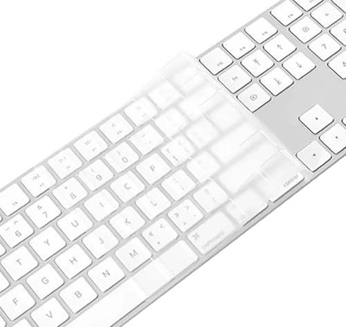 Yuomik Silicone Keyboard Cover Skin Protector Compatible for 2024 M4 iMac Magic Keyboard with Touch ID and Numeric Keypad (Model A3119) (Clear, Compatible for A3119)