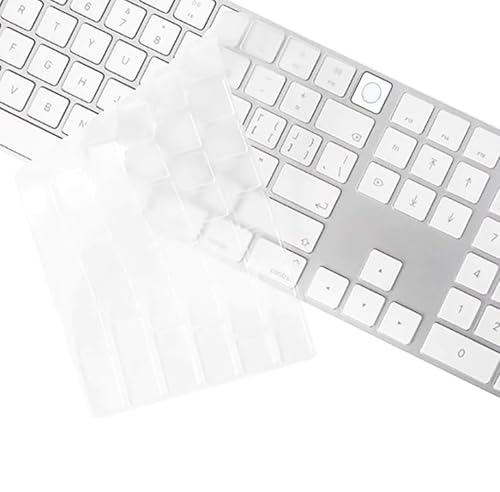 Yuomik Silicone Keyboard Cover Skin Protector Compatible for 2024 M4 iMac Magic Keyboard with Touch ID and Numeric Keypad (Model A3119) (Clear, Compatible for A3119)