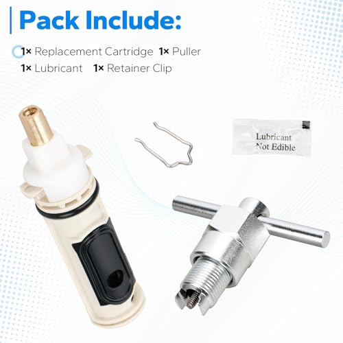 Shower 1222 Replacement Cartridge with Puller 86712 for Moen Tub Shower Faucet One Handle Posi-Temp Faucet, Shower Handle Replacement Parts Shower Faucet Cartridge and Cartridge Puller Removal Tool