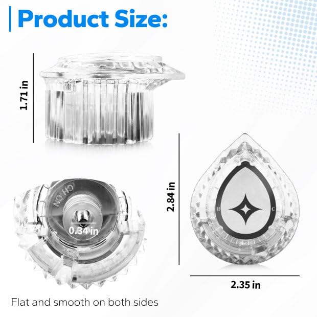 Shower Handle Replacement Knob 100710 for Moen Posi-Temp One-Handle Tub and Shower Faucet, Shower Replacement Parts White Faucet Handles and Chrome Knob Insert