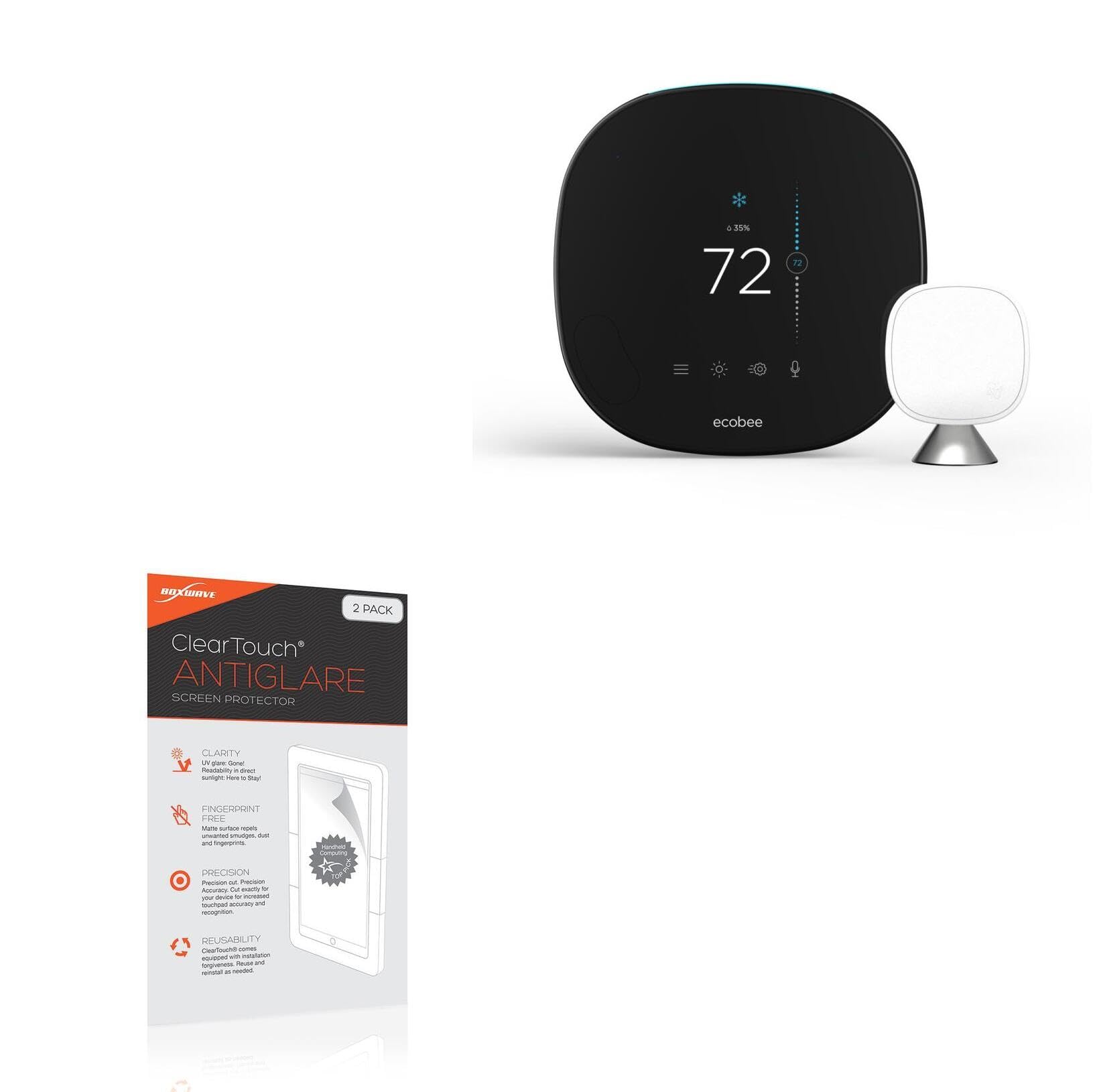 BoxWave Screen Protector Compatible with Ecobee SmartThermostat - ClearTouch Anti-Glare (2-Pack), Anti-Fingerprint Matte Film Skin