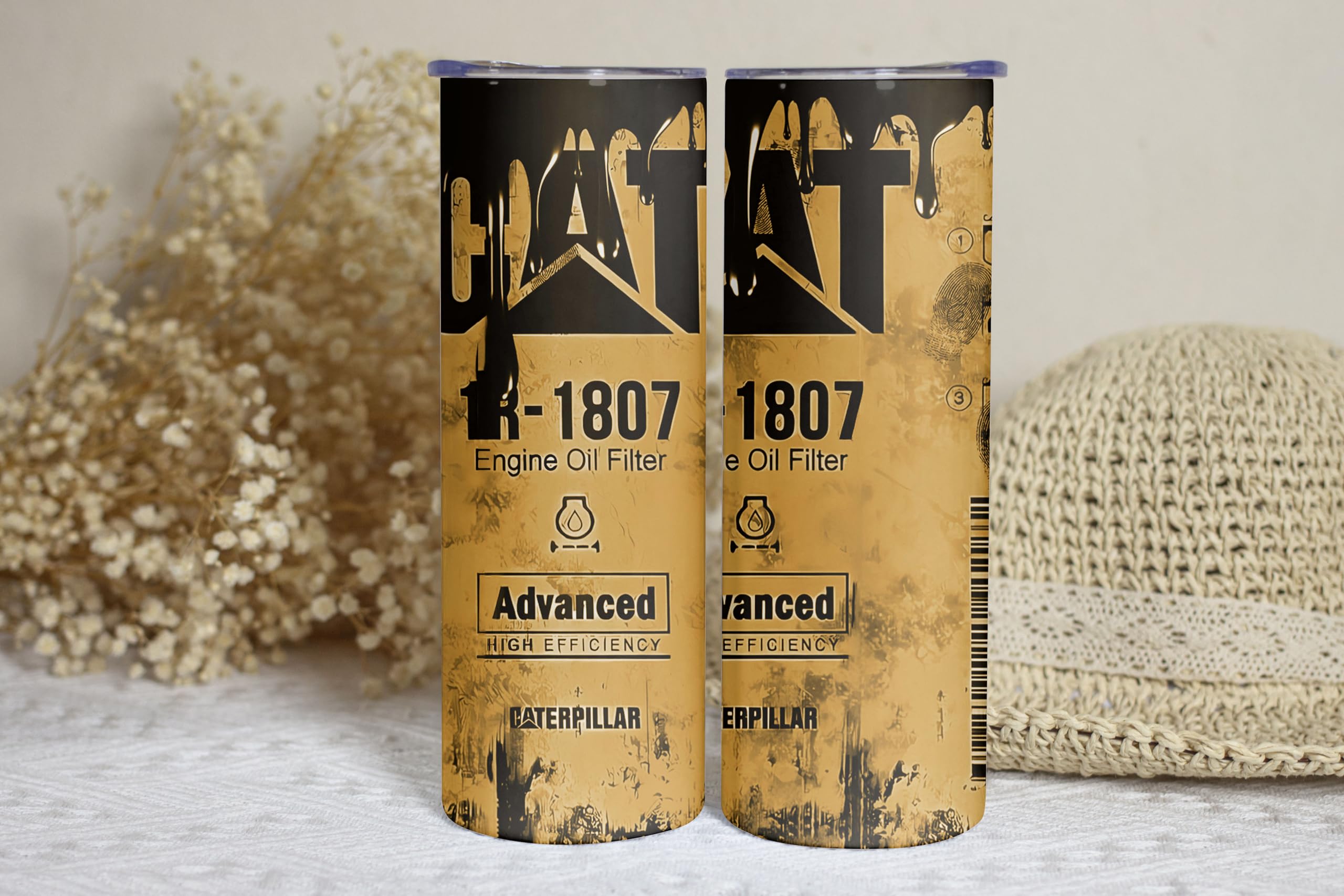 Caterpillar 1R-1807 Advanced High Efficiency Engine Oil Filter, Black and Yellow