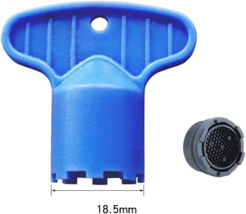 5 Pcs Blue 2.2GPM Cache Faucet Aerator Key with 5 Pieces Faucet Aerator Removal Wrench Tool Kitchen Sink Aerators Practical Design, As shown