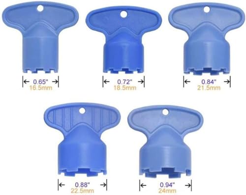 5 Pcs Blue 2.2GPM Cache Faucet Aerator Key with 5 Pieces Faucet Aerator Removal Wrench Tool Kitchen Sink Aerators Practical Design, As shown