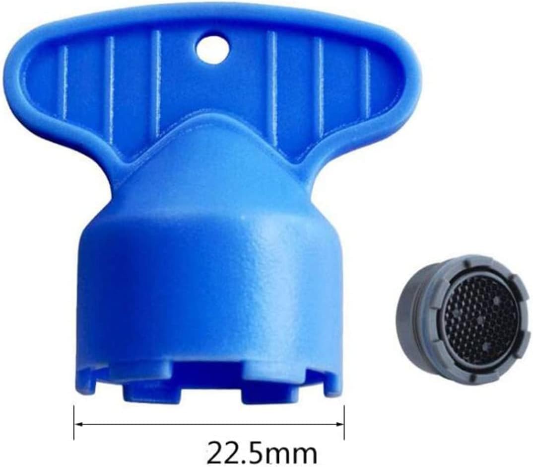 5 Pcs Blue 2.2GPM Cache Faucet Aerator Key with 5 Pieces Faucet Aerator Removal Wrench Tool Kitchen Sink Aerators Practical Design, As shown