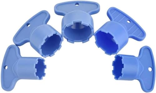 5 Pcs Blue 2.2GPM Cache Faucet Aerator Key with 5 Pieces Faucet Aerator Removal Wrench Tool Kitchen Sink Aerators Practical Design, As shown