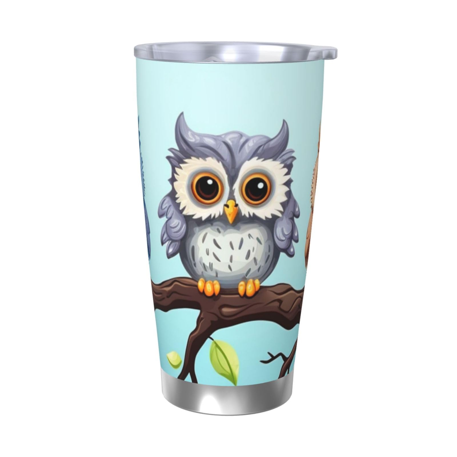 GDSHJKLW Owls On A Branch Tumbler With Lid And Straw 20oz Stainless Steel Leakproof Travel Coffee Mug Double Wall Insulated Cup Gifts For Women Home Office
