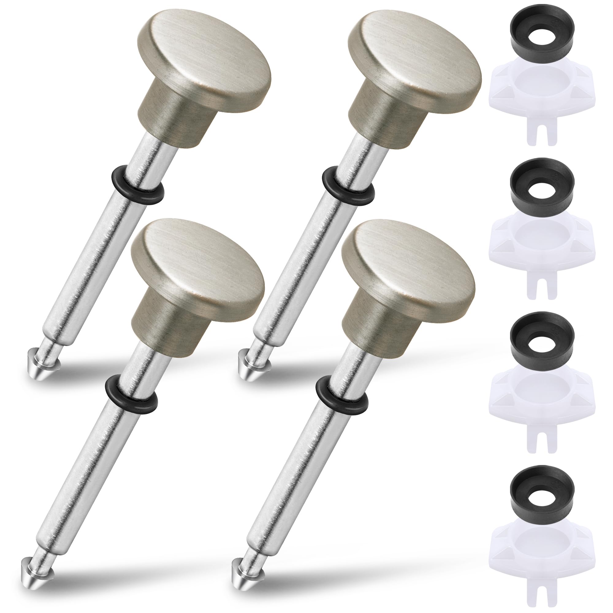 Nkiy Quen Set of 4 Tub Spout Diverter Repair Kit with Wire Drawing Surface-Bathtub Spout with Diverter Repair Kit-Tub Faucet Repair Replacement Parts for Broken or Leaking Repairs