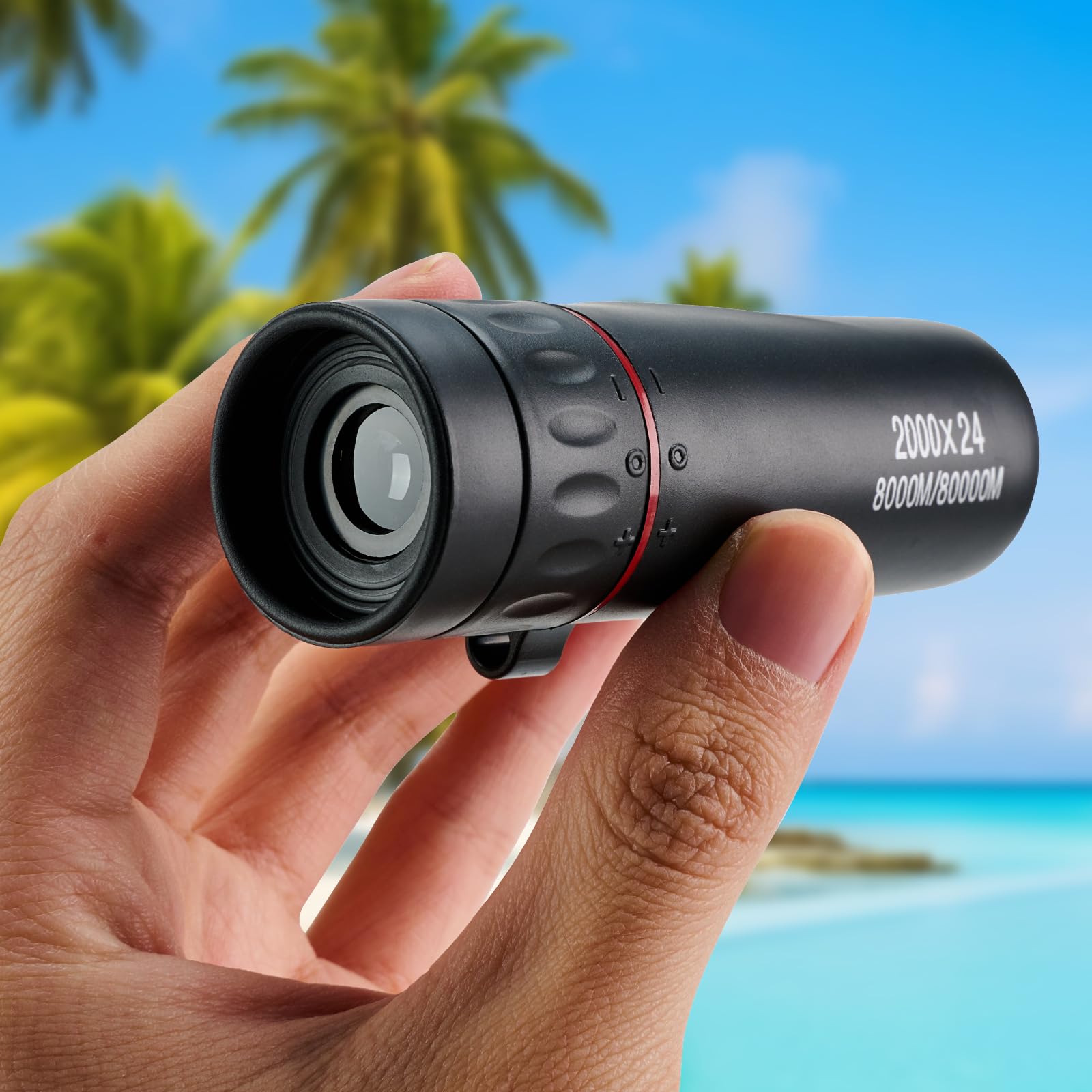 Mini Monocular Telescope Focusing Optical Binoculars Waterproof and Non-Slip Monoculars for Adults, Black