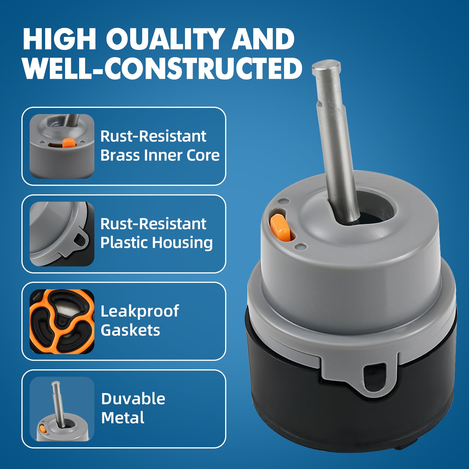 RP50587 Cartridge Compatible with Delta DST Single Handle, Replacement for Kitchen & lavatory Single Handle Faucet Valve, Including RP51503 Bonnet Nut
