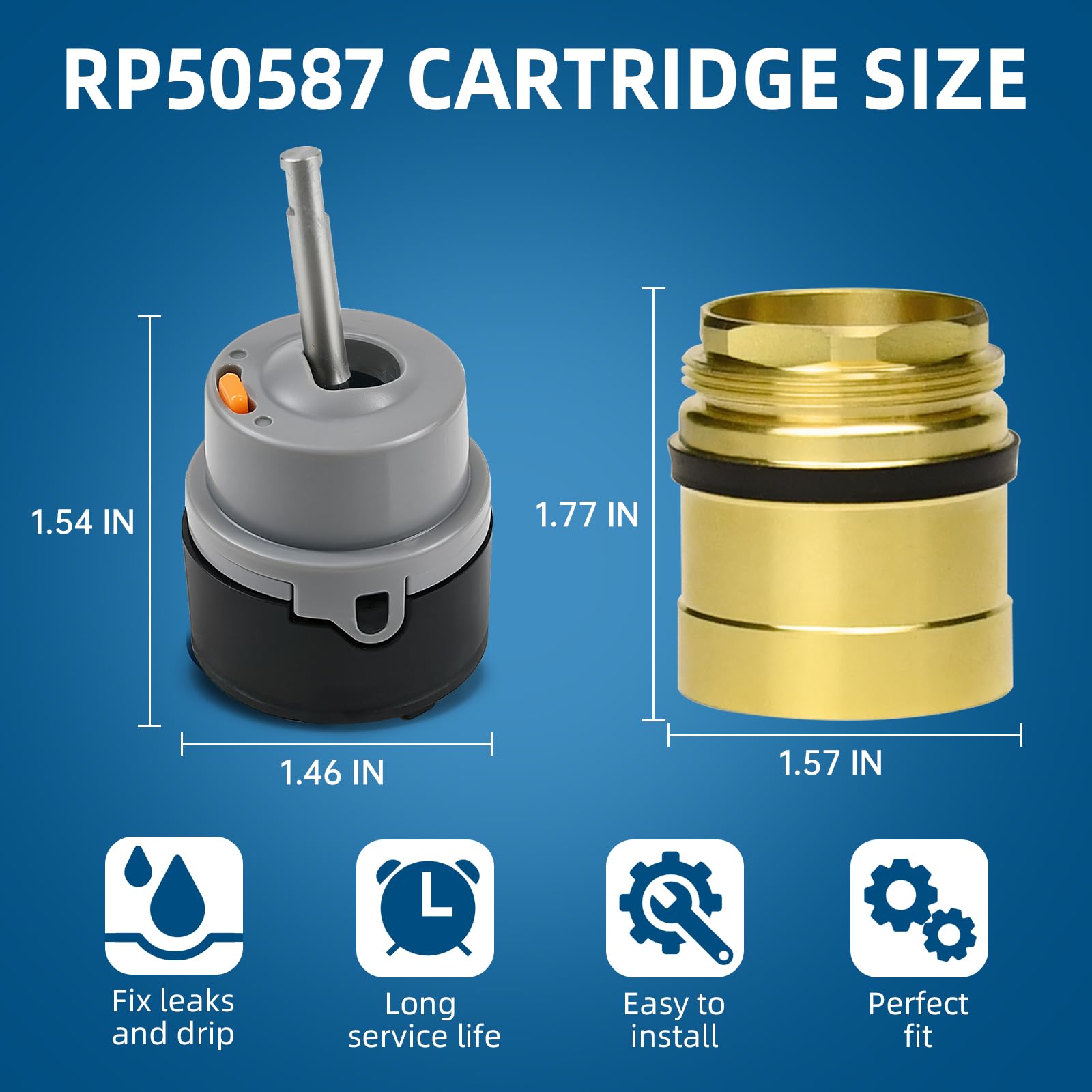 RP50587 Cartridge Compatible with Delta DST Single Handle, Replacement for Kitchen & lavatory Single Handle Faucet Valve, Including RP51503 Bonnet Nut