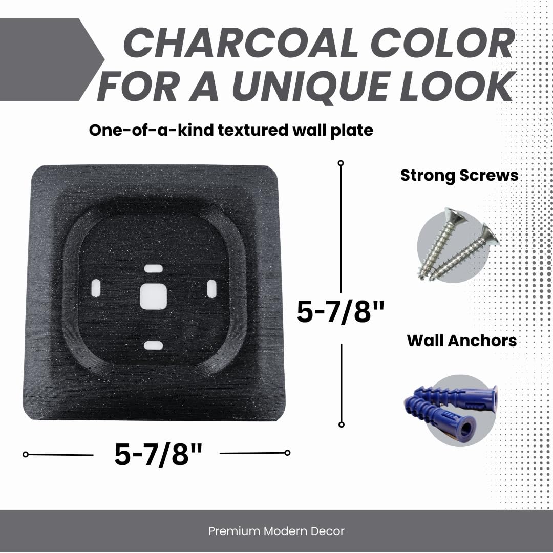 Charcoal Square Wall Plate for Ecobee Smart Thermostat Enhanced and Premium Cover Trim Backplate