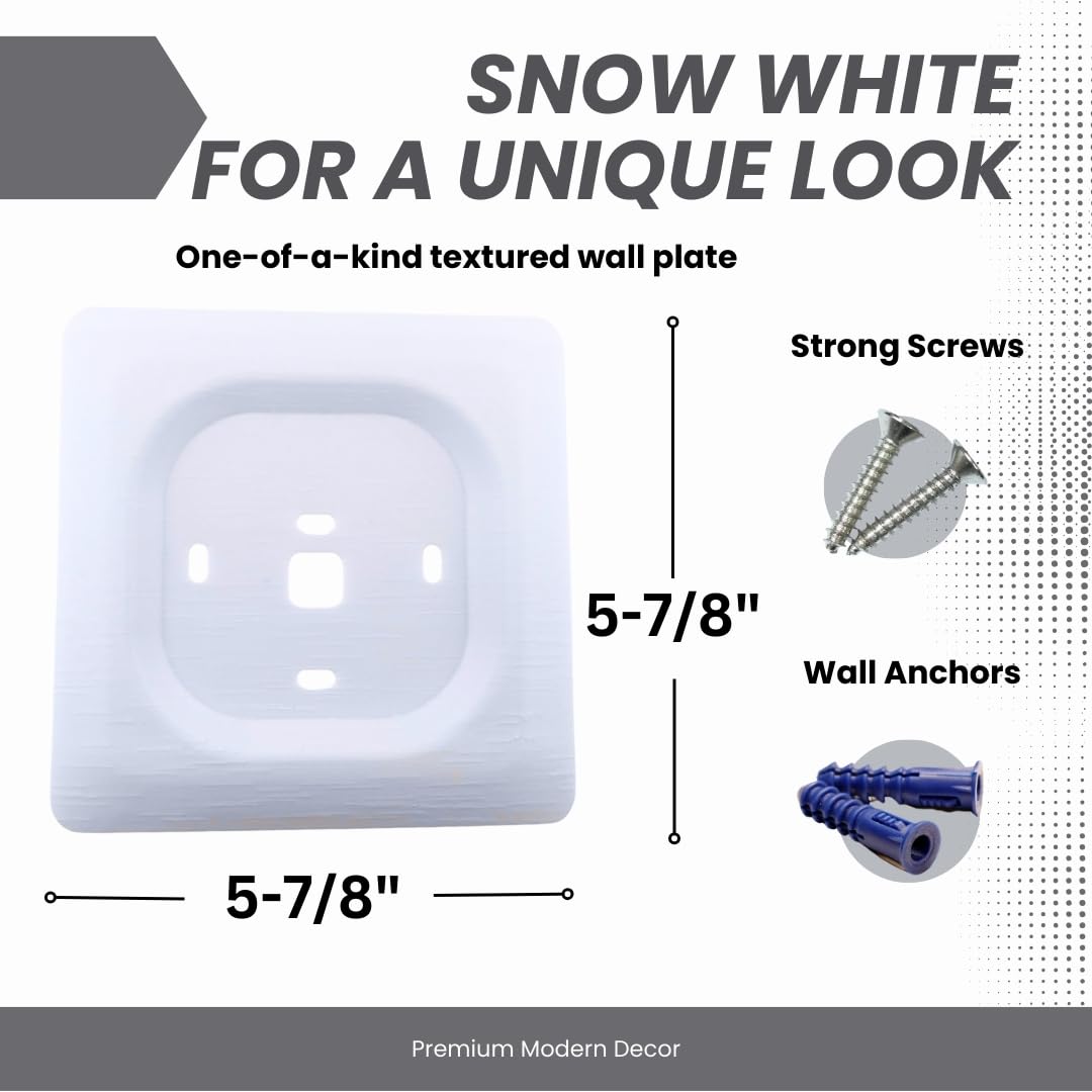 White Snow Square Wall Plate for Ecobee Smart Thermostat Enhanced and Premium Cover Trim Backplate