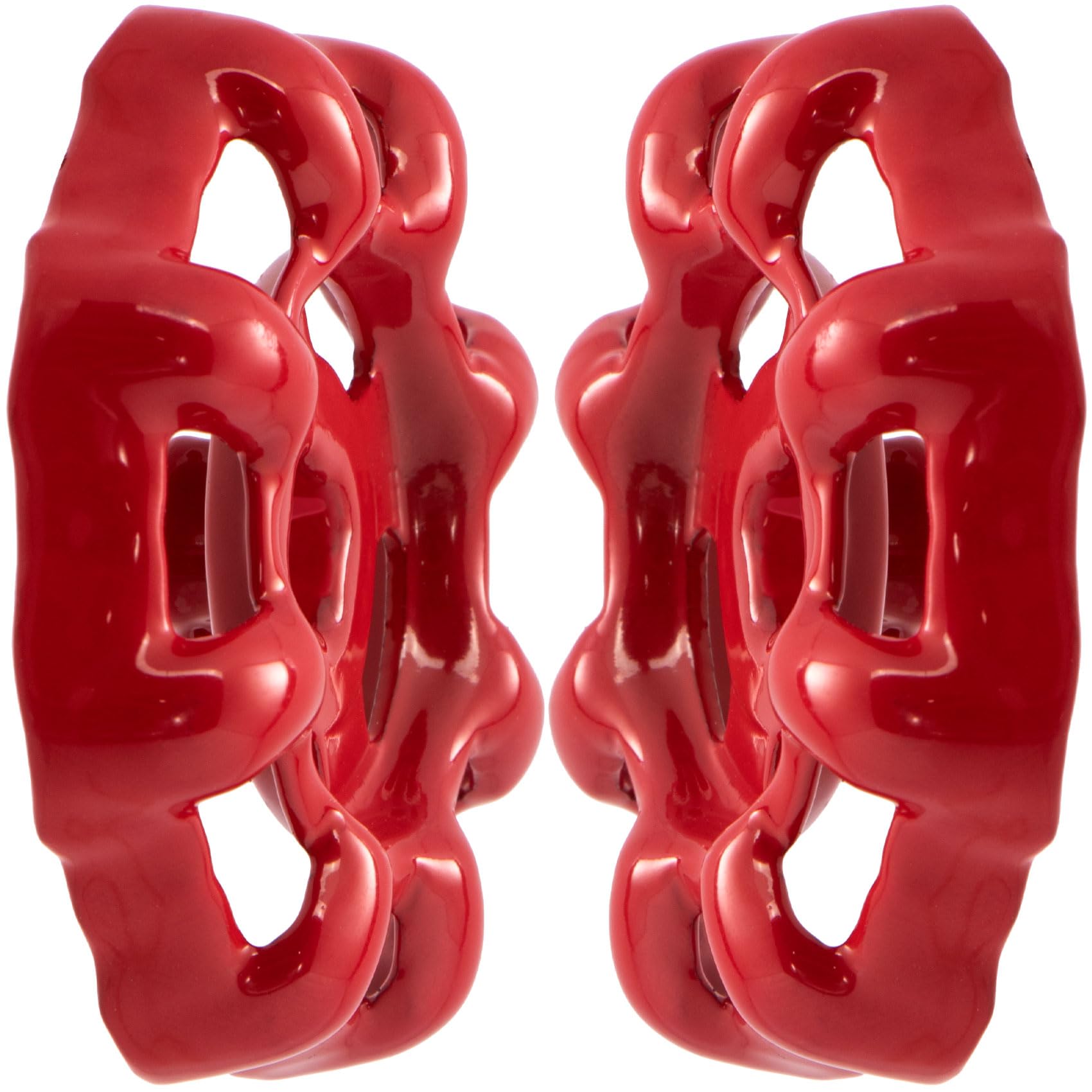 DC,CLISENCE 2PCS Metal Outdoor Faucet Handles, 6 x 6 mm Square Stem Hole Water Valve Handle, Rustproof Round Wheel Hose Bib Water Spigot Replacement Handle for Garden Home - Red