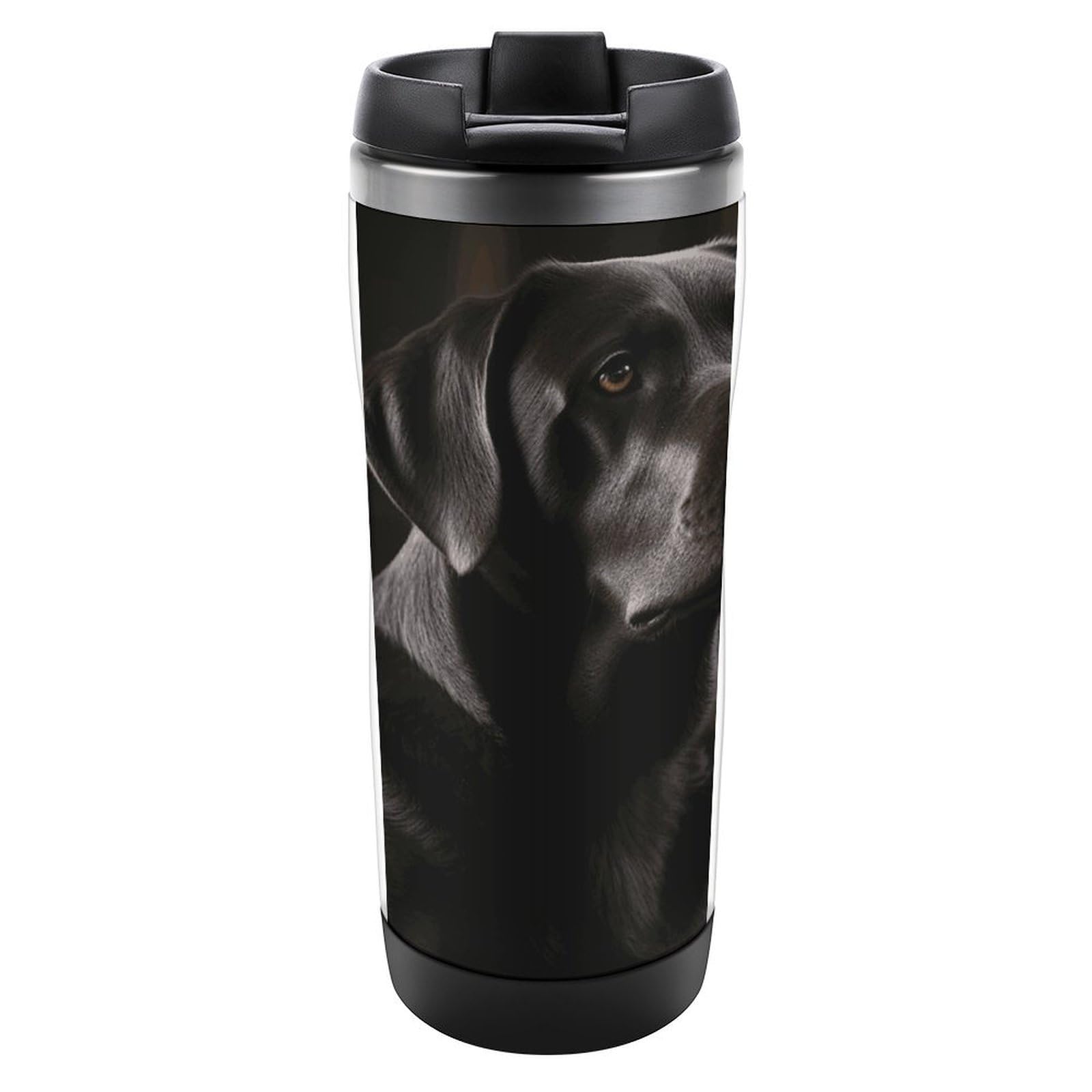 Black Labrador Travel Coffee Mug Stainless Steel Water Bottles Insulated Water Bottle Travel Mug Insulated Tumblers Travel Coffee Tumbler 12 Oz Coffee Tumbler Travel Cup