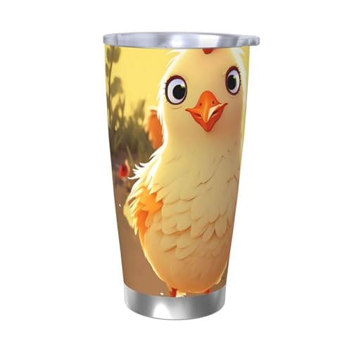GDSHJKLW Chicken Chick Tumbler With Lid And Straw 20oz Stainless Steel Leakproof Travel Coffee Mug Double Wall Insulated Cup Gifts For Women Home Office