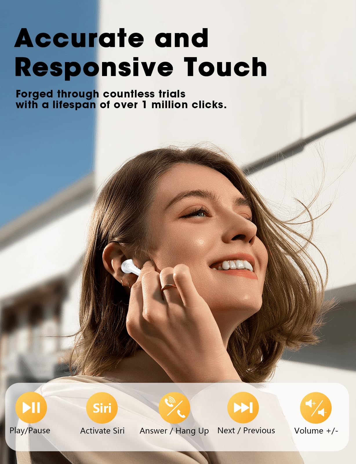 ZZU Wireless Earbuds, 2025 Ear Buds with Big Bass Stereo Sound, Lightweight Bluetooth Earbuds with 48 Hours Playtime, in-Ear Fit Earphones, IPX7, Hands-Free Calls with AI for iPhone, Android, Pad