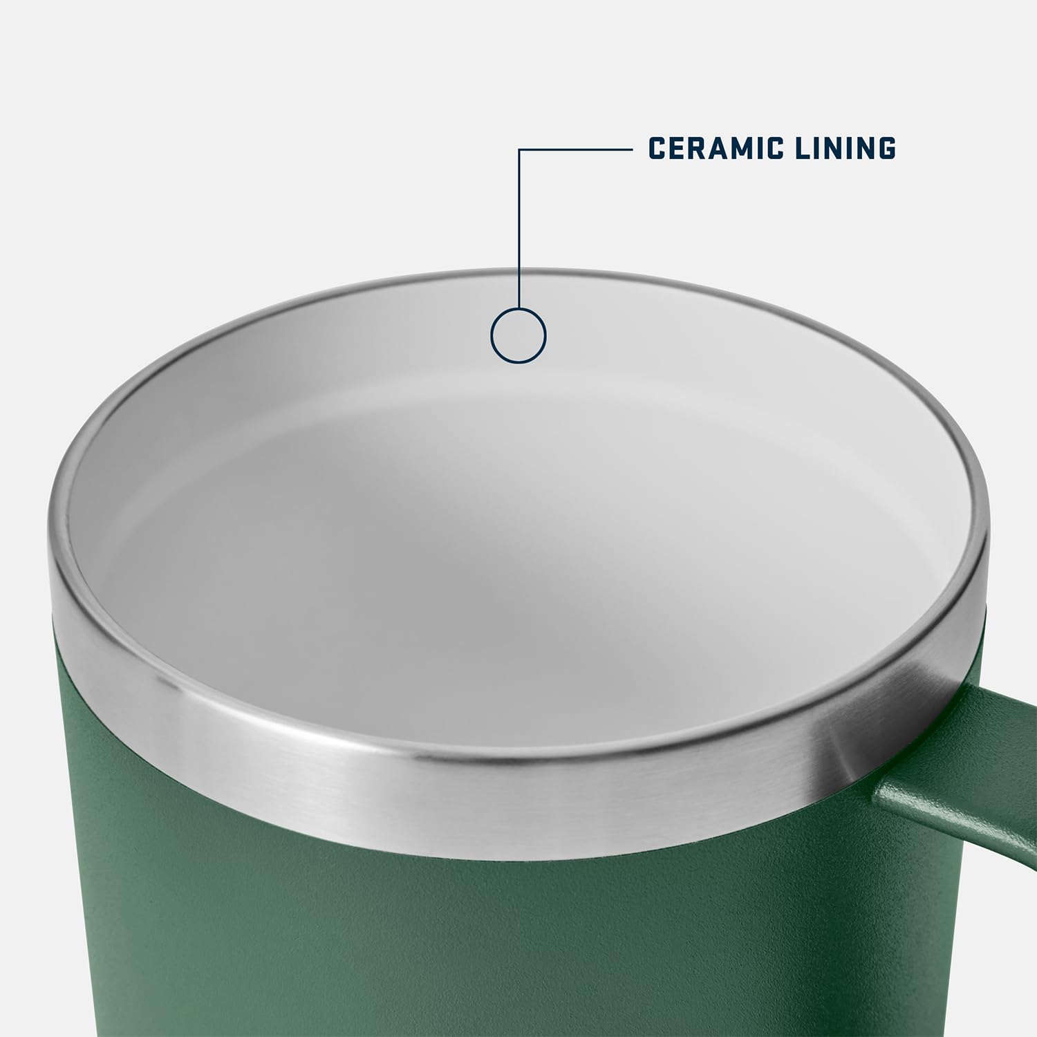 YETI Rambler 10 oz Ceramic Lined Stackable Mug, Vacuum Insulated, Stainless Steel with MagSlider Lid, Northwoods Green