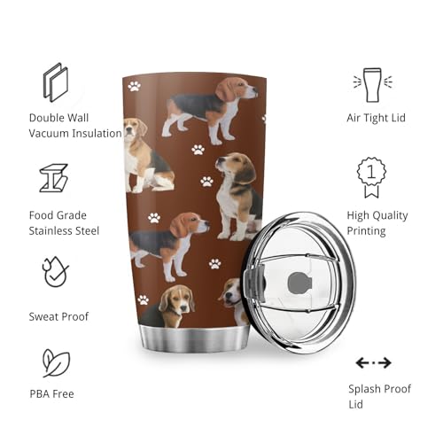 WmhrYpzhL Boxer Travel Mug Dog Coffee Cup Stainless Steel Insulation Tumbler with Lid For Ice Drinks&Hot Beverage Gifts Boxer