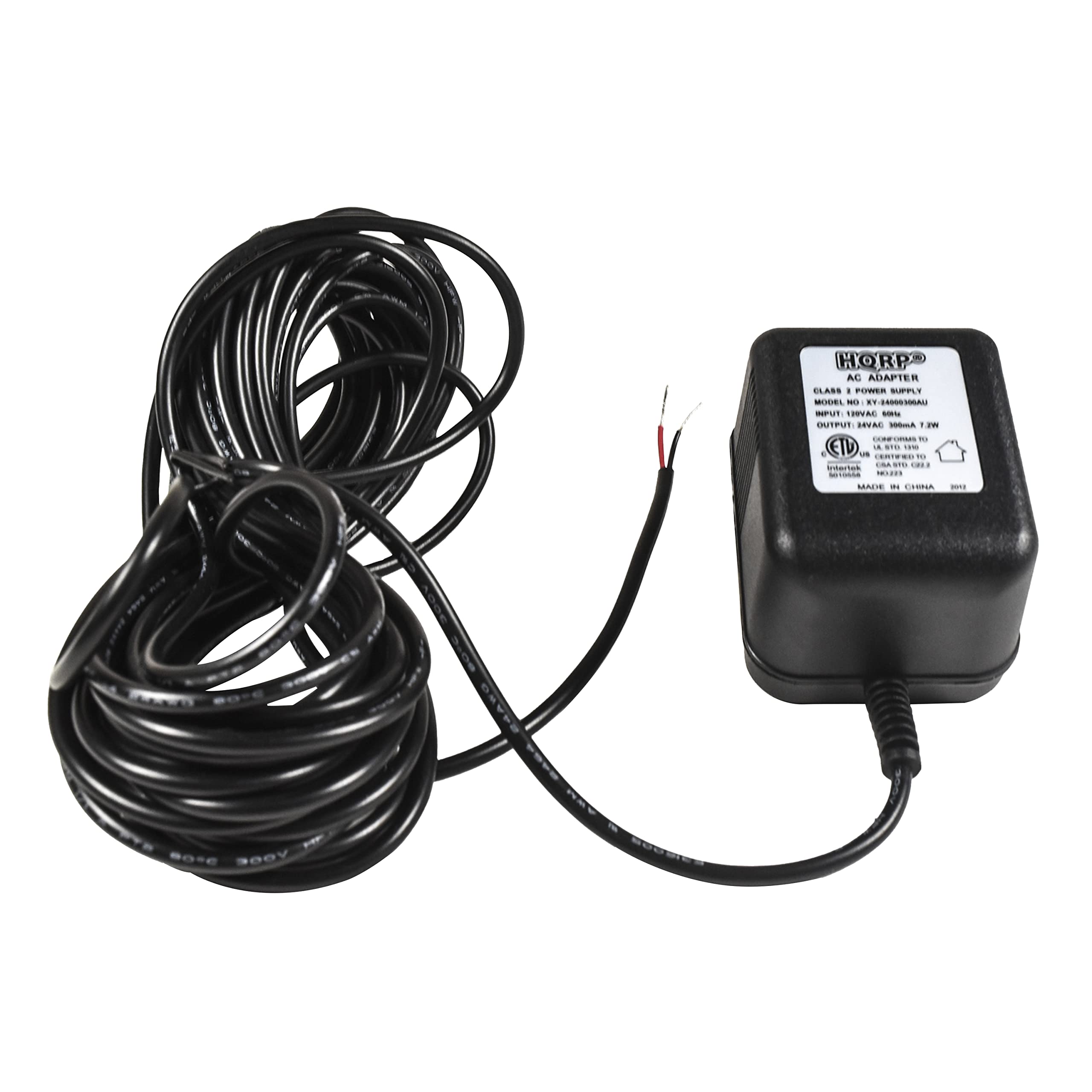HQRP 24-Pack 24V AC Adapter Transformer Works with Nest Hello Nest Skybell Ring Doorbeell Video 1, 2, Pro, Nest Ecobee Honeywell Sensi Thermostats, C-Wire, 25ft Cable