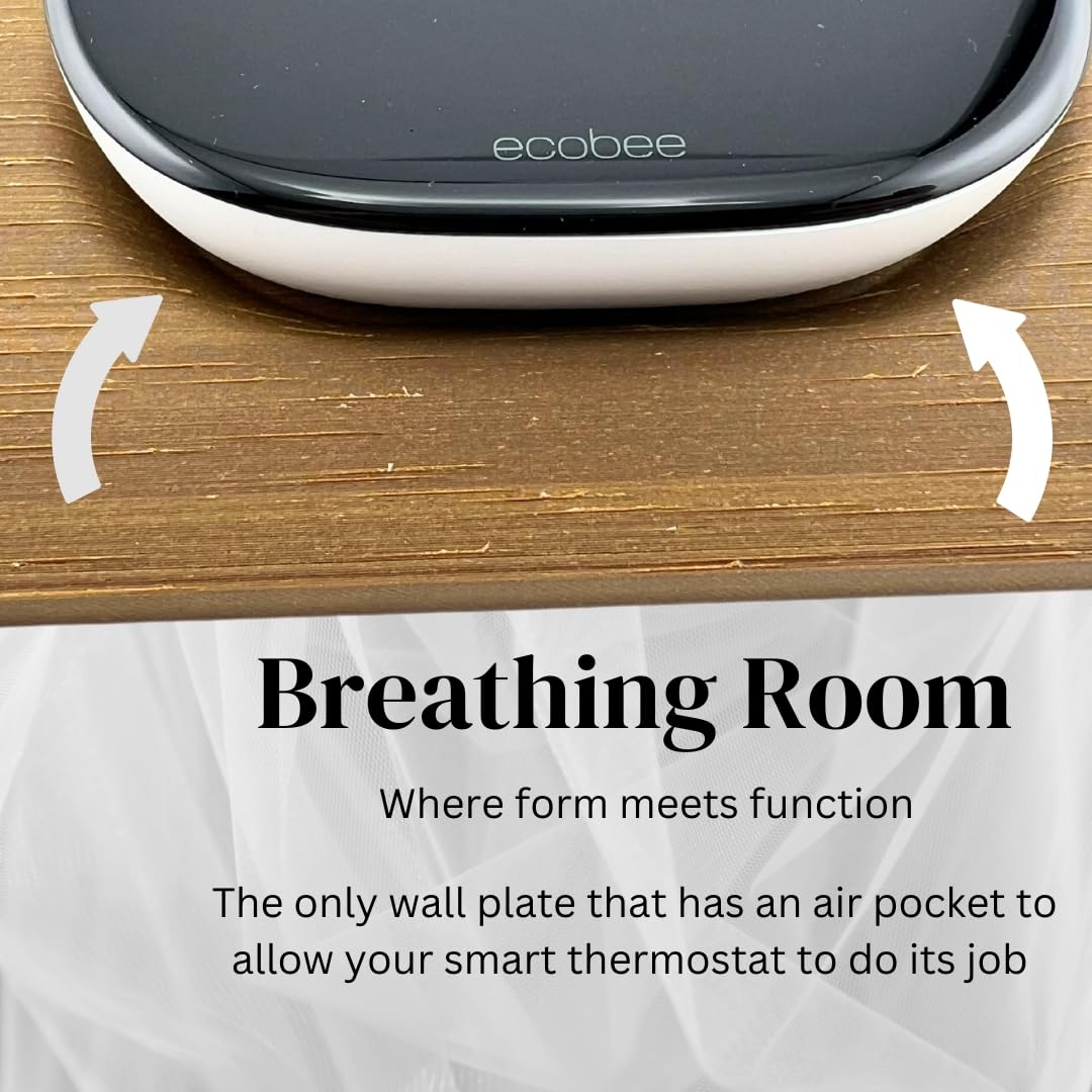 Chestnut Wood Square Wall Plate for Ecobee Smart Thermostat Enhanced and Premium Cover Trim Backplate