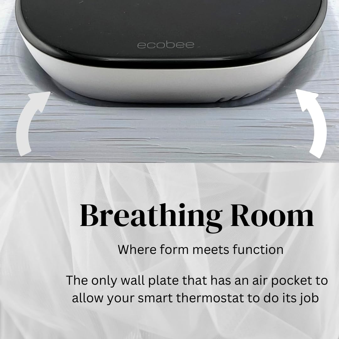 Silver Sheen Square Wall Plate for Ecobee Smart Thermostat Enhanced and Premium Cover Trim Backplate