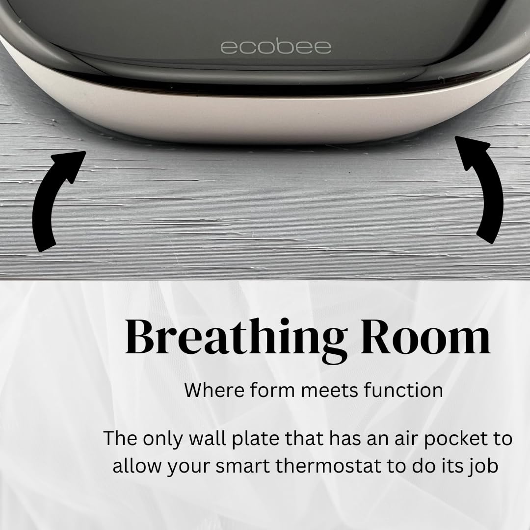 Harbor Gray Square Wall Plate for Ecobee Smart Thermostat Enhanced and Premium Cover Trim Backplate