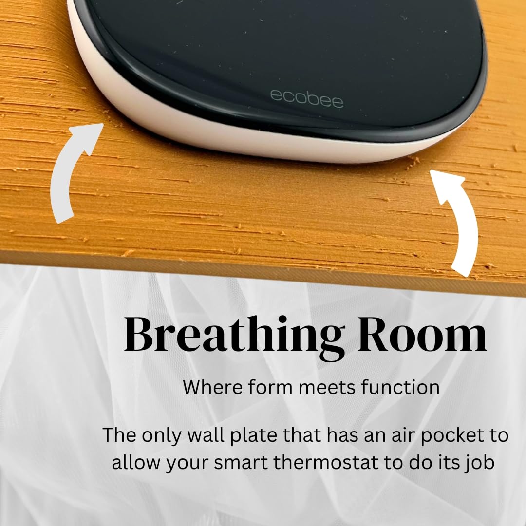 Elm Wood Rectangle Wall Plate for Ecobee Smart Thermostat Enhanced and Premium Cover Trim Backplate