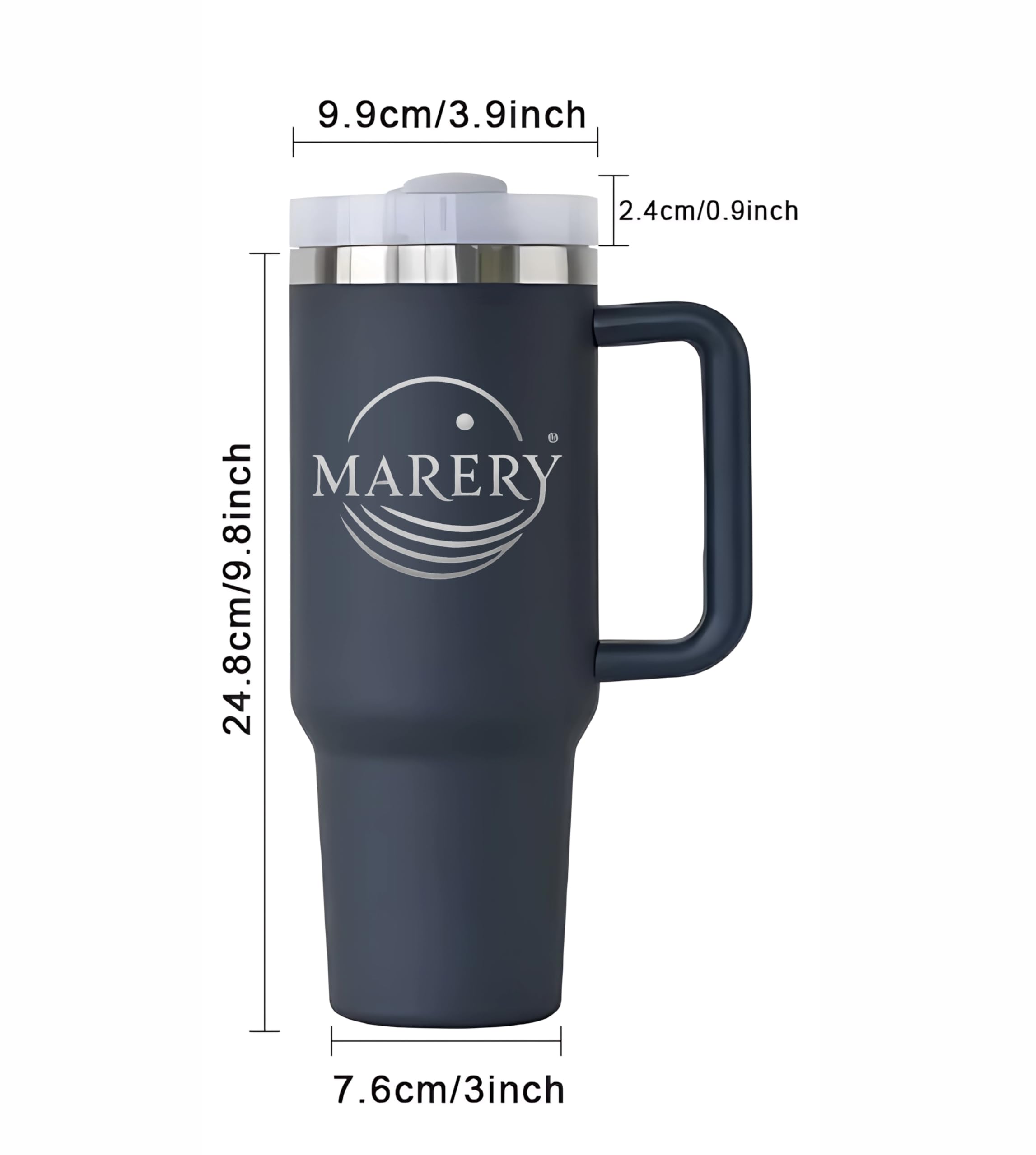 40 oz Tumbler with Handle and Straw, Vacuum Insulated Stainless Steel Travel Mug, Leak-Proof Iced Coffee Cup, Keeps Drinks Cold or Hot, Cupholder Friendly, Suitable for Gift (Charcoal)
