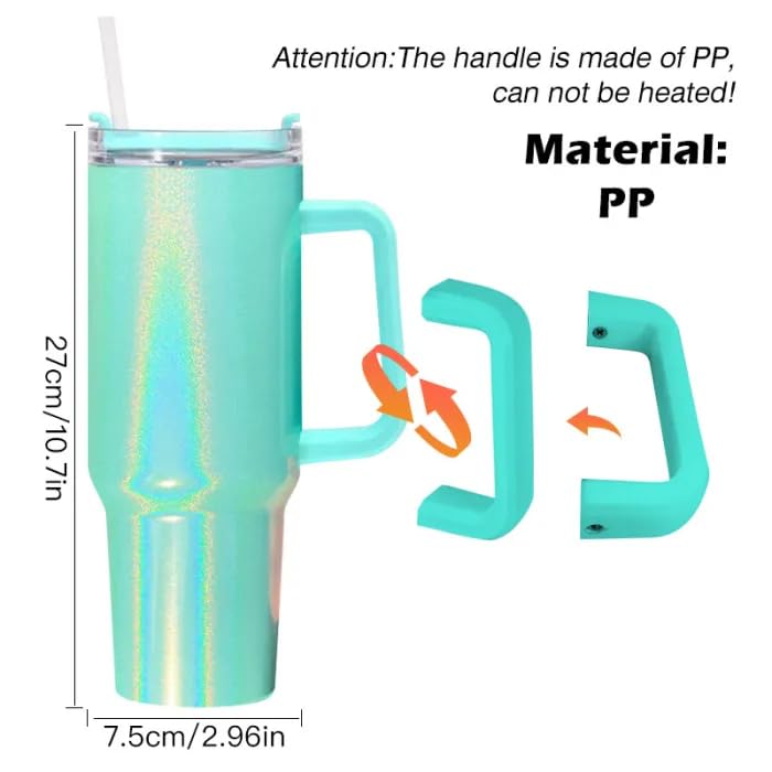 Icesip 20 Pcs 40 oz Sublimation Tumbler Blank Stainless Steel Tumblers Sublimation Cups With Mix Color Handle Travel Mug Bulk DIY Gift