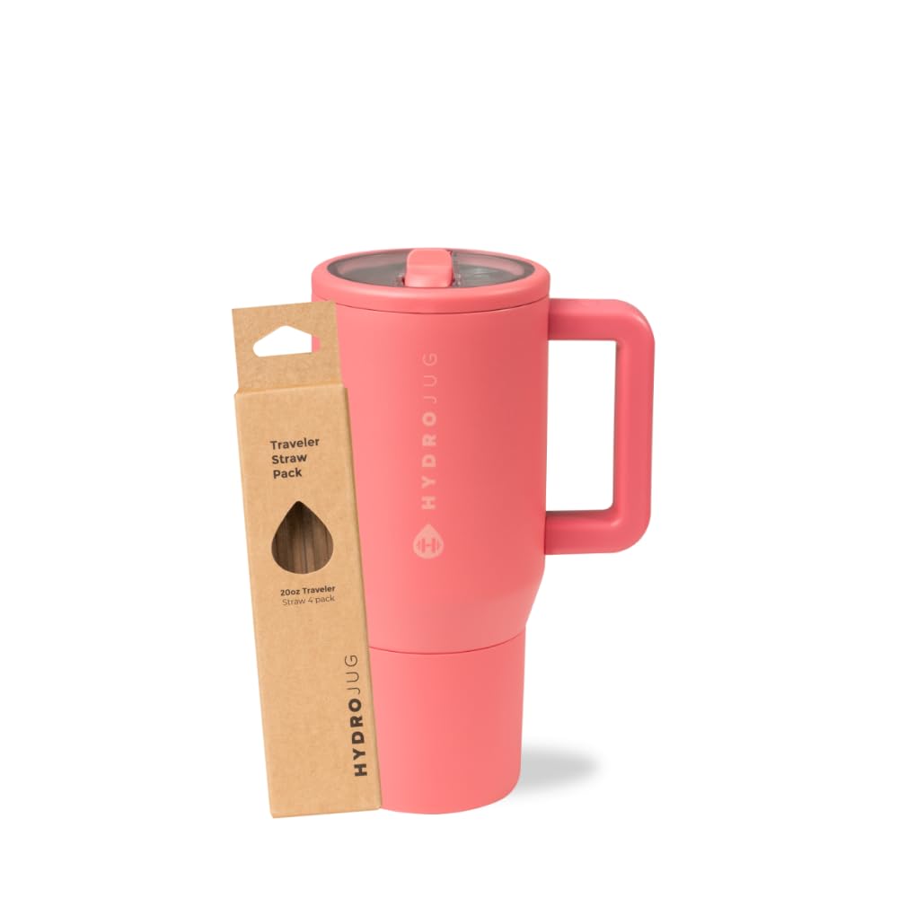 Salmon 20oz Traveler + Replacement Straws