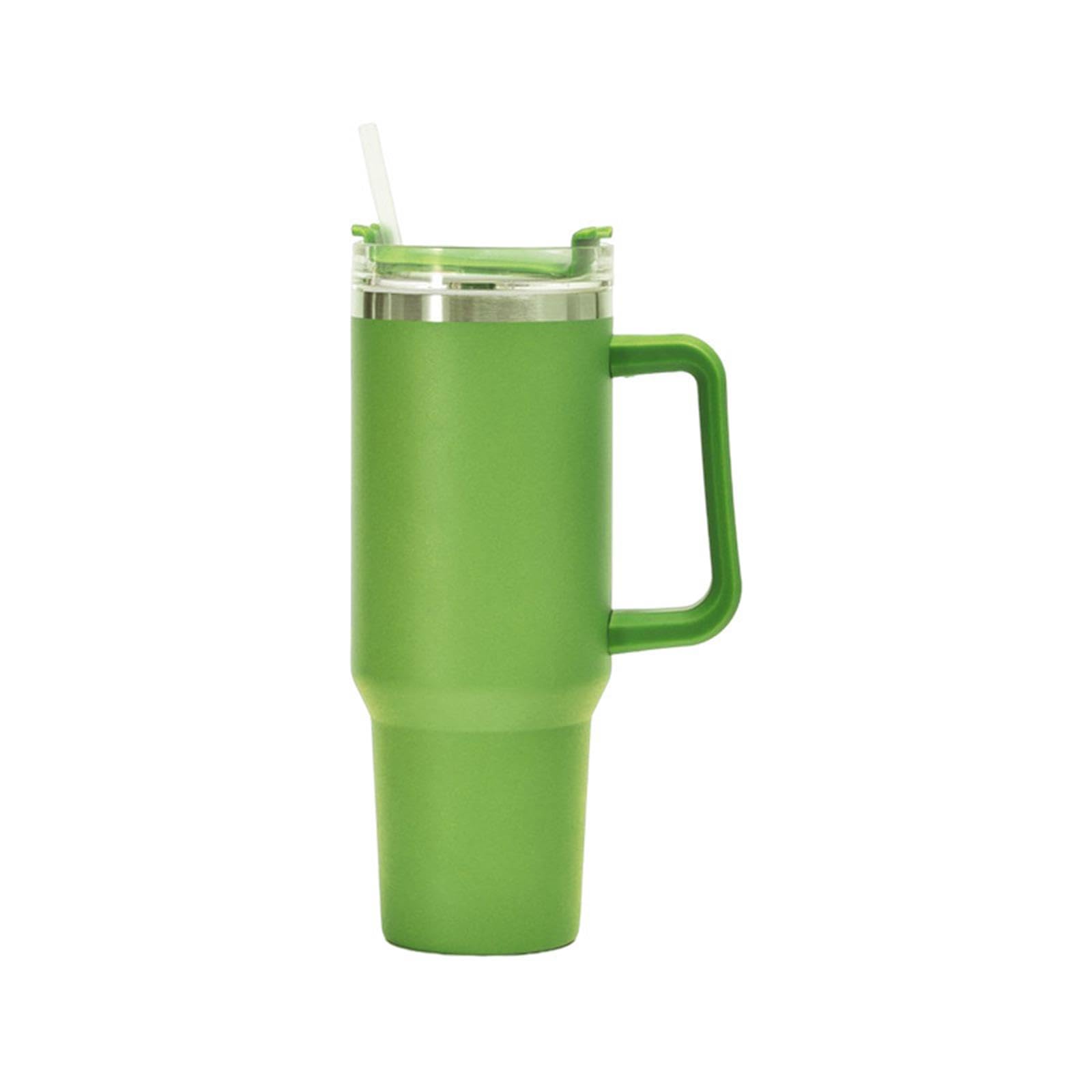 Caibomaoyi Tumbler with Handle and Straw | Cup Holder Compatible for Car | Insulated Stainless Steel Cup | Travel cup | BPA-Free | (green, 40 oz)