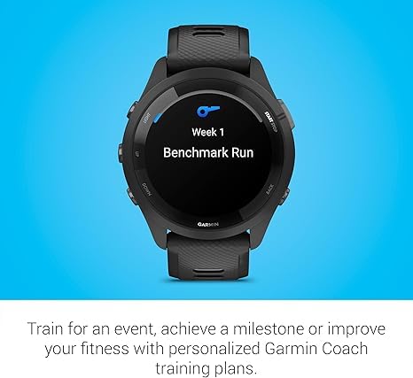 Garmin Forerunner 265 Running Smartwatch, Colorful AMOLED Display, Training Metrics and Recovery Insights, Black and Powder Gray (Renewed)
